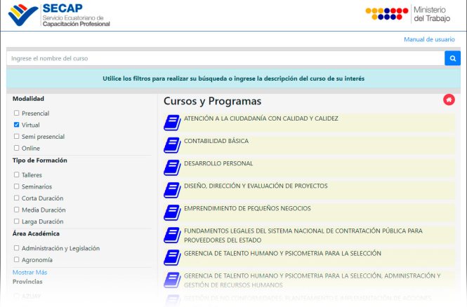 🥇 【 SECAP - Cursos virtuales (Formación 2021) 】 ️